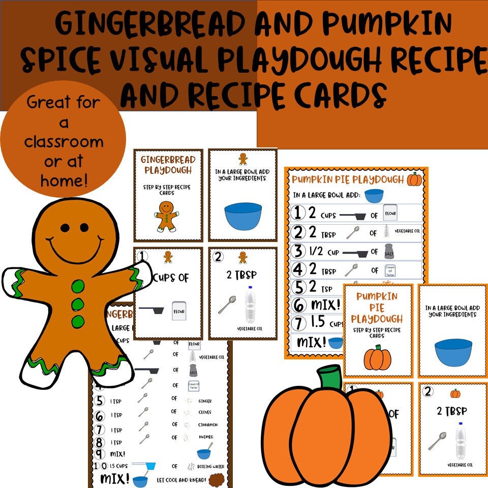 Playdough Recipe, Printable Cards, Gingerbread Playdough, Pumpkin ...