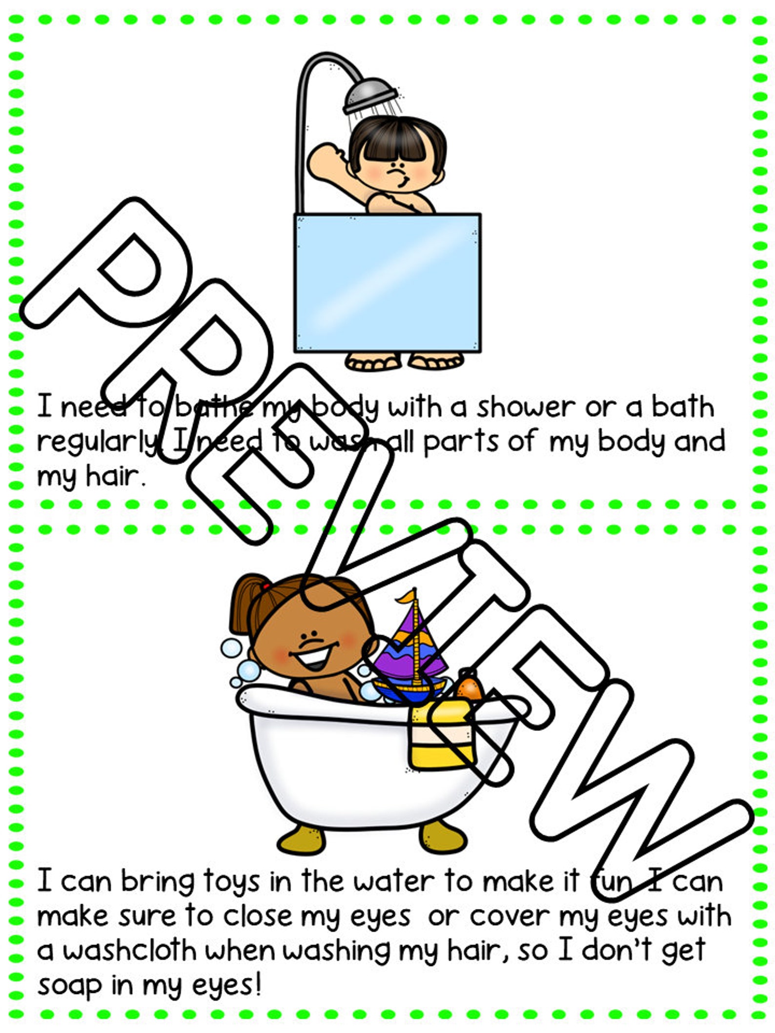 Taking Care of My Body Social Skills Story, Personal Hygiene Social ...