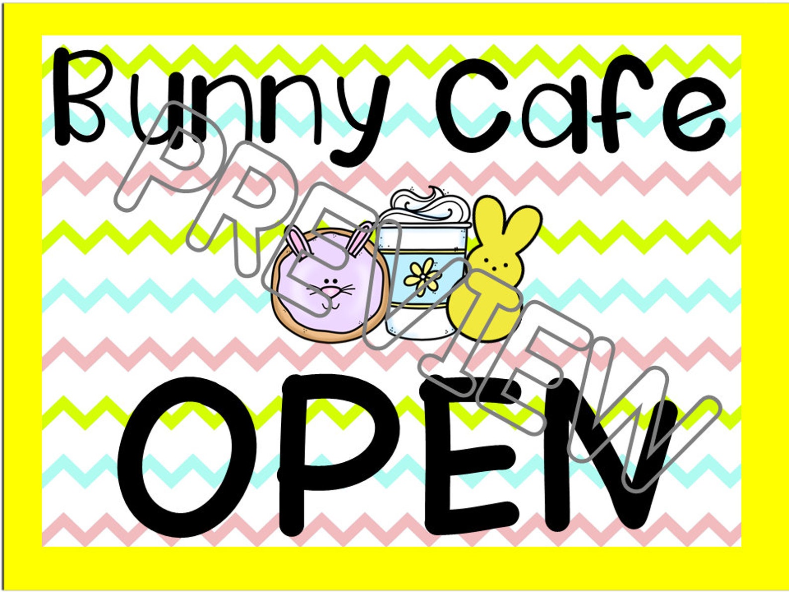 Bunny Cafe Dramatic Play Set, Easter Pretend Play Set, Printable Play ...