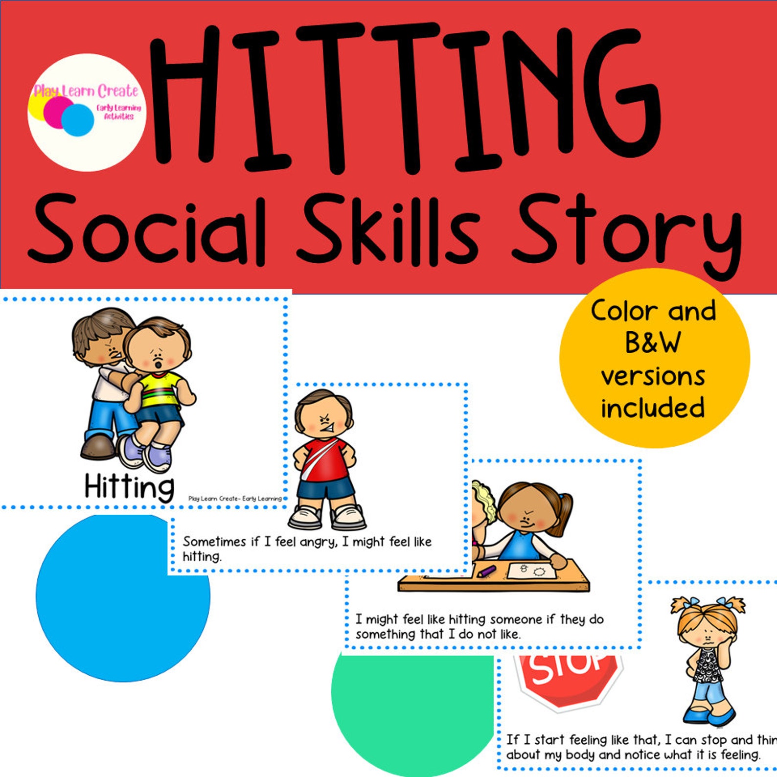 Body Safety Social Skills Story Bundle, Hitting Social Skills Story ...