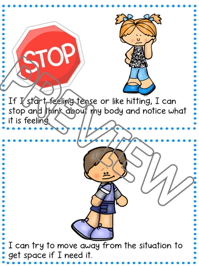 Hitting Social Skills Story Hitting Visuals Safety Story No - Etsy