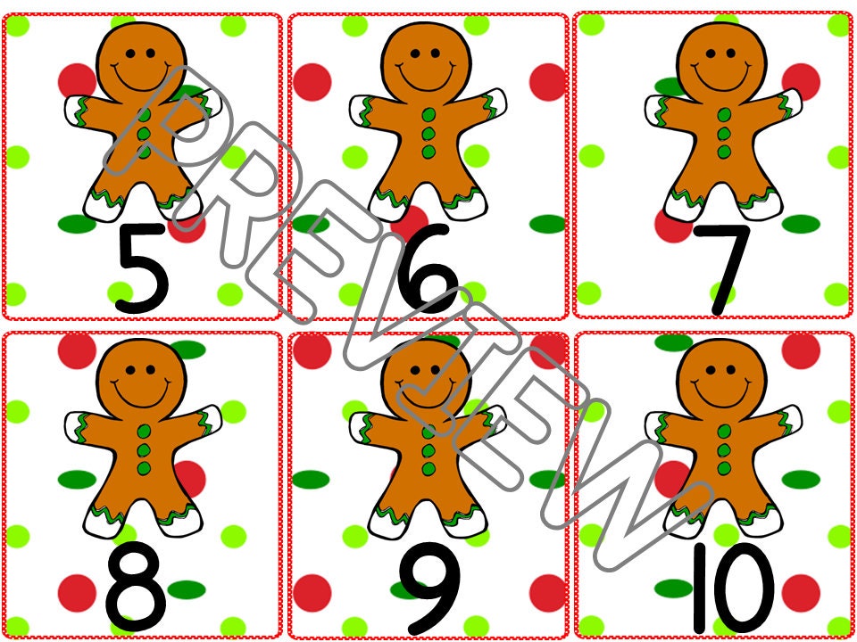 Gingerbread Letter and Number Games, Gingerbread Preschool Math ...