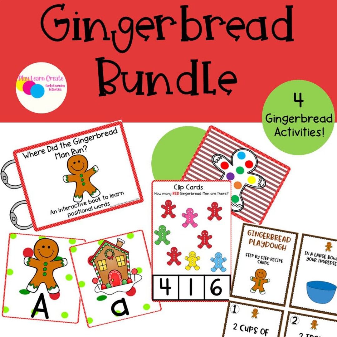 Gingerbread Learning Bundle for Preschool Prek and Kindergarten ...