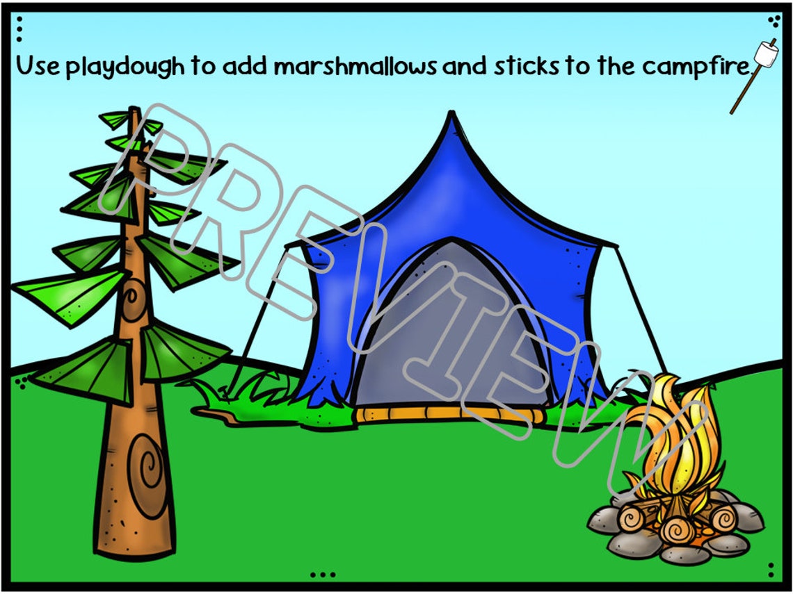 Camping Theme Playdough Mat, Camping Theme Learning, Camping Theme ...
