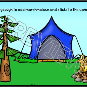 Camping Theme Playdough Mat, Camping Theme Learning, Camping Theme ...