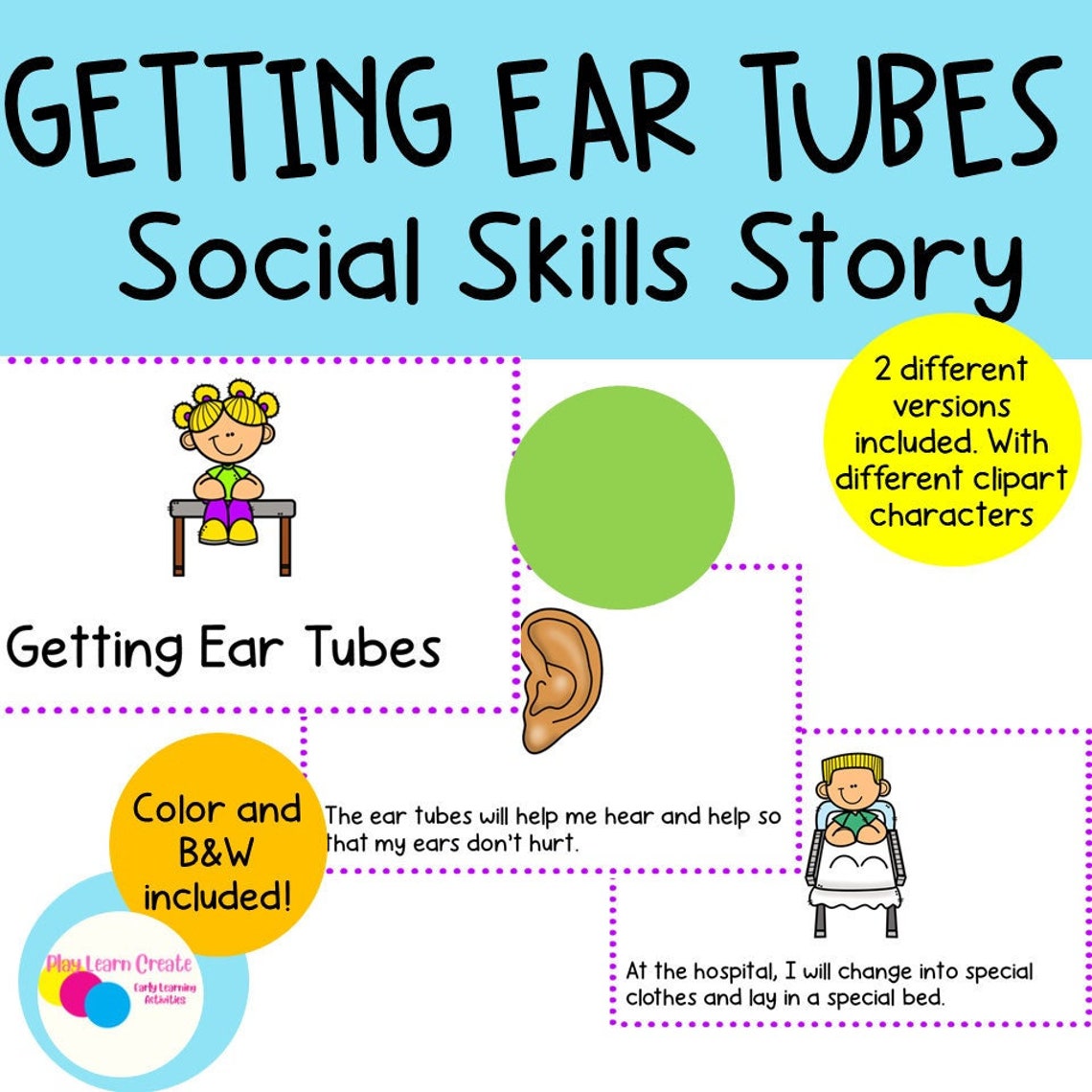 Getting Ear Tubes Social Skills Story, Printable Social Skills Story ...