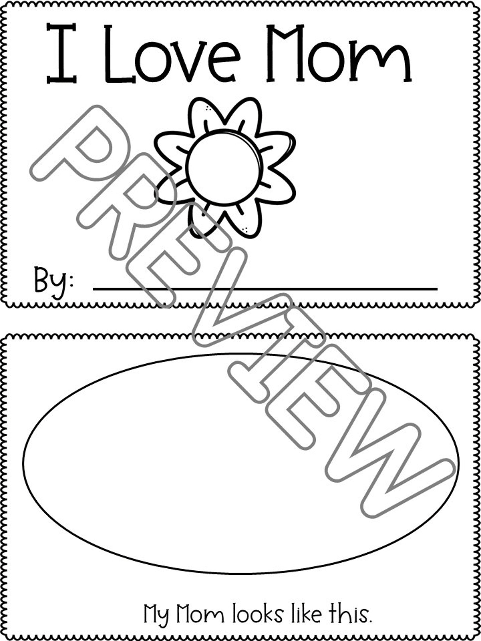Printable Mother's Day Book, Preschool Mother's Day Project, Mother's ...