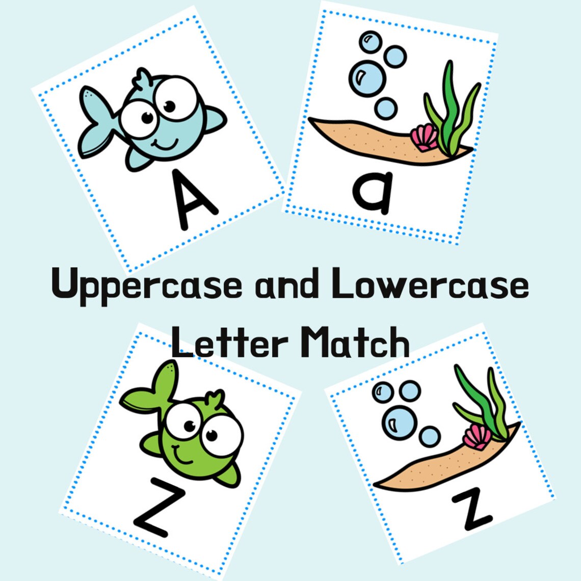 Ocean Theme Learning Game, Letter Match Game, Number Match Game, Ocean ...