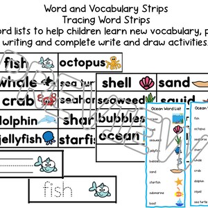 Printable Ocean Theme Learning, Ocean Theme Writing, Preschool Writing ...