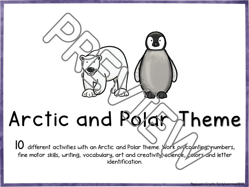 January Preschool Workbook, Polar Theme Preschool, Arctic Theme ...