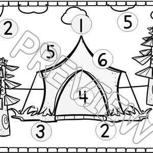 Printable Math Game for Preschool, Camping Theme Preschool, Camping ...