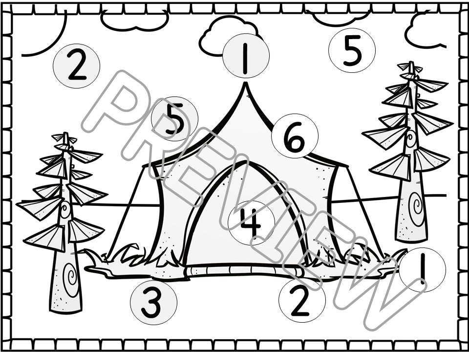 Printable Math Game for Preschool, Camping Theme Preschool, Camping ...