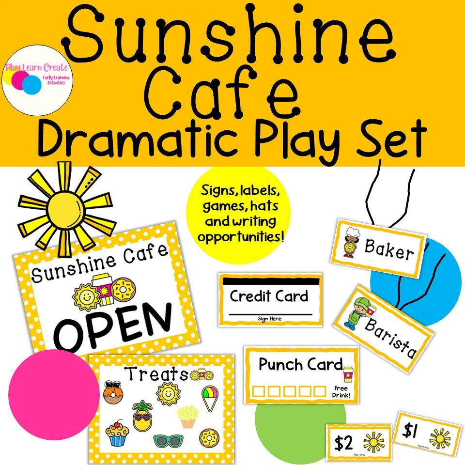 Sunshine Cafe Dramatic Play, Summer Dramatic Play, Coffee Shop Pretend ...