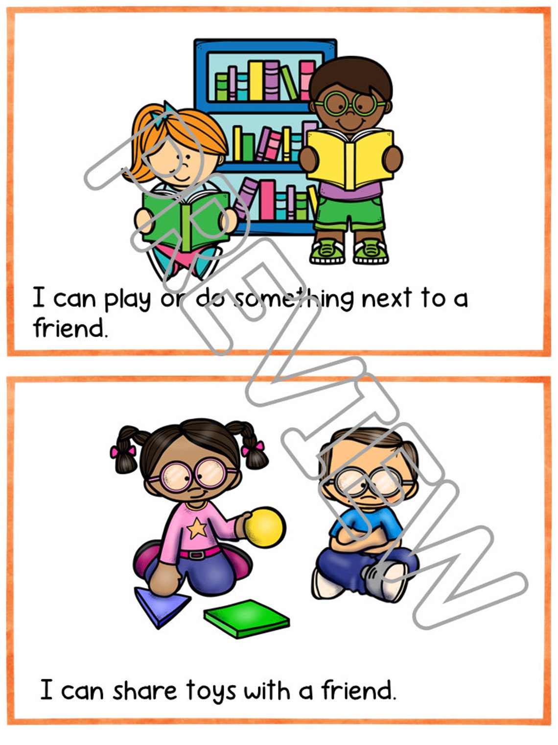 Playing With Friends Social Skills Story Printable Social - Etsy