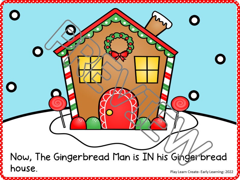 Gingerbread Man Interactive Book, Gingerbread Man Prepositions ...