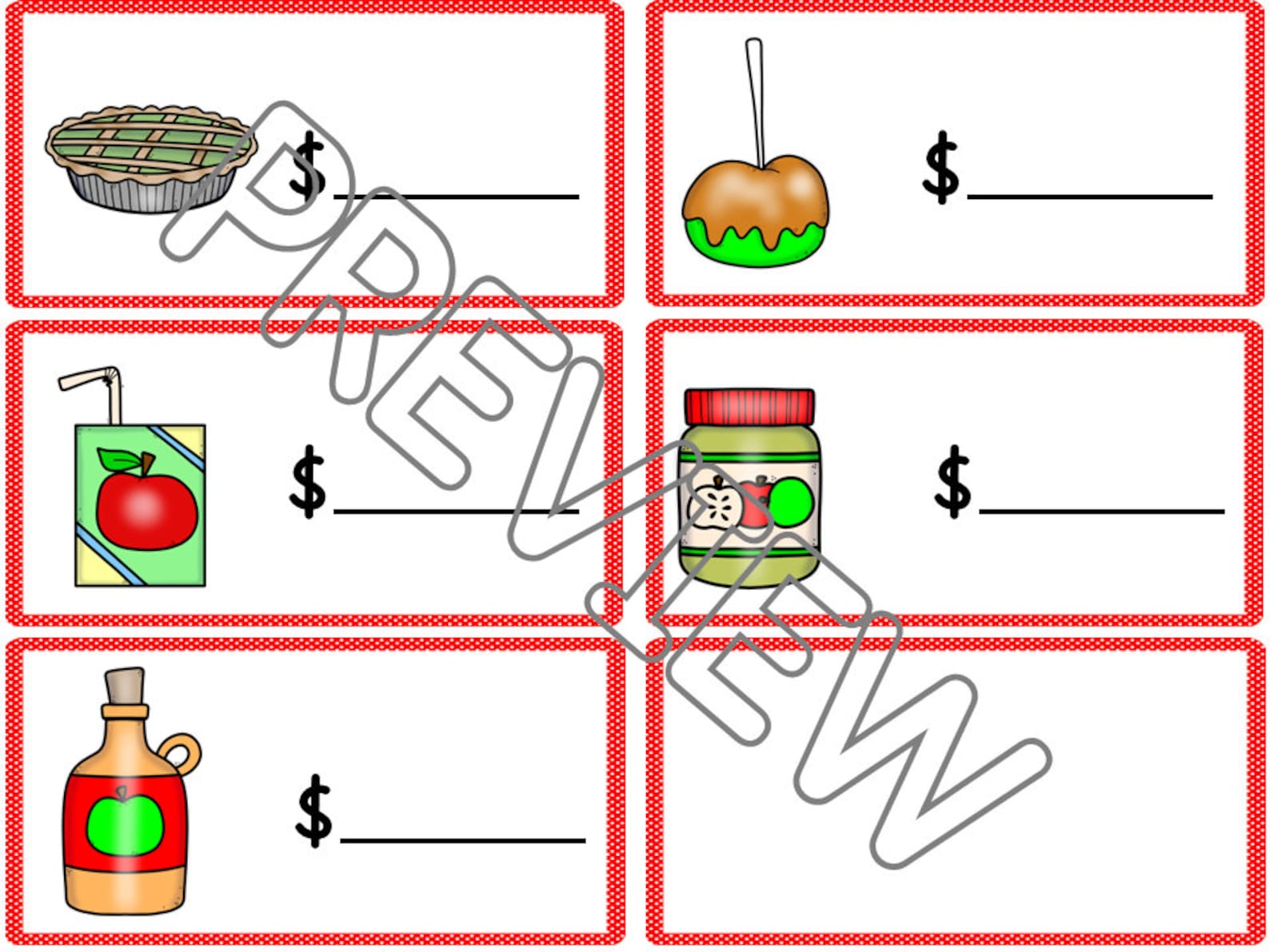 Apple Stand Dramatic Play Set, Printable Apple Activities, Dramatic ...