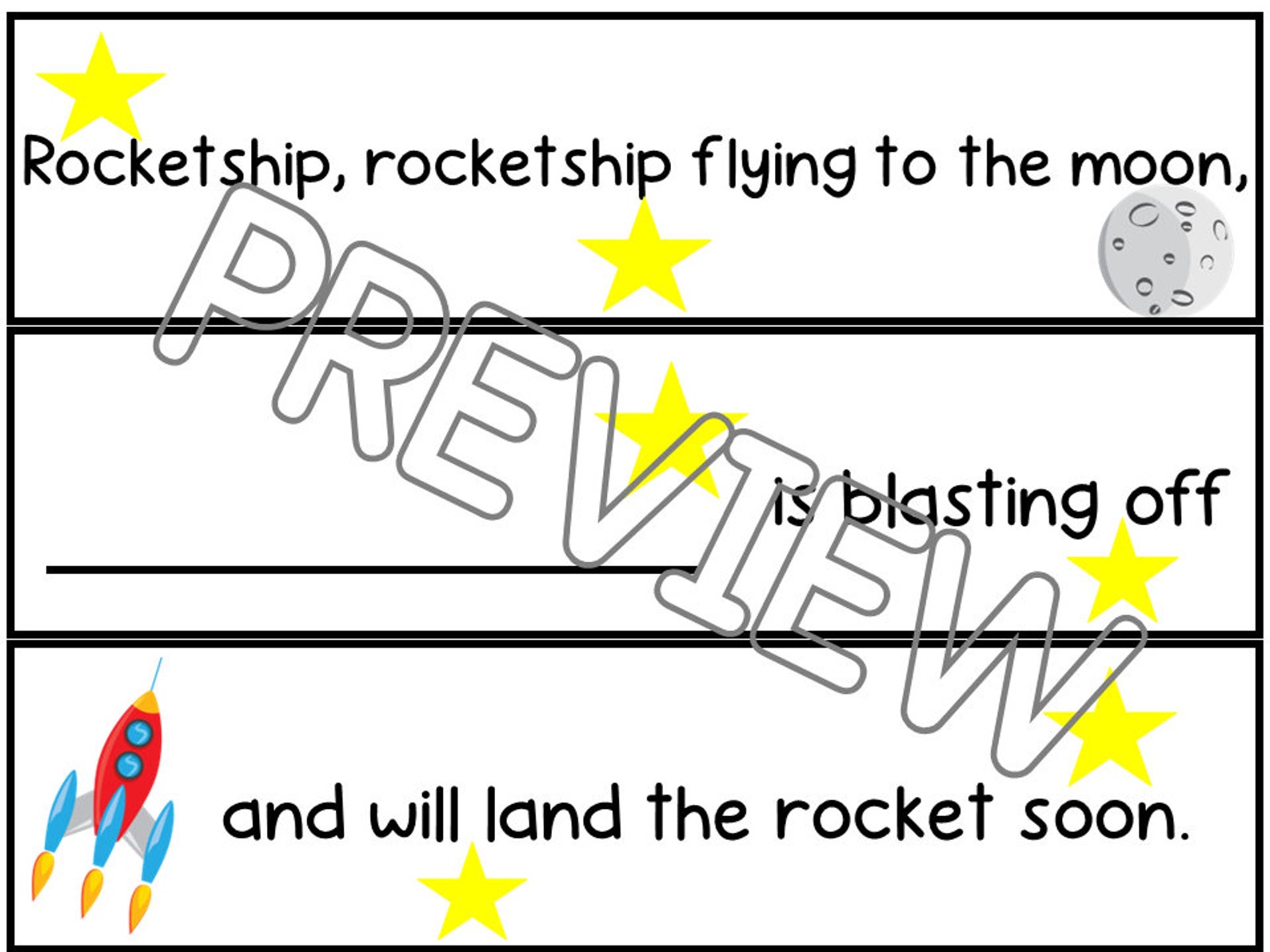 Space Theme Poem, Name Poem, Printable Space Theme Learning, Space ...