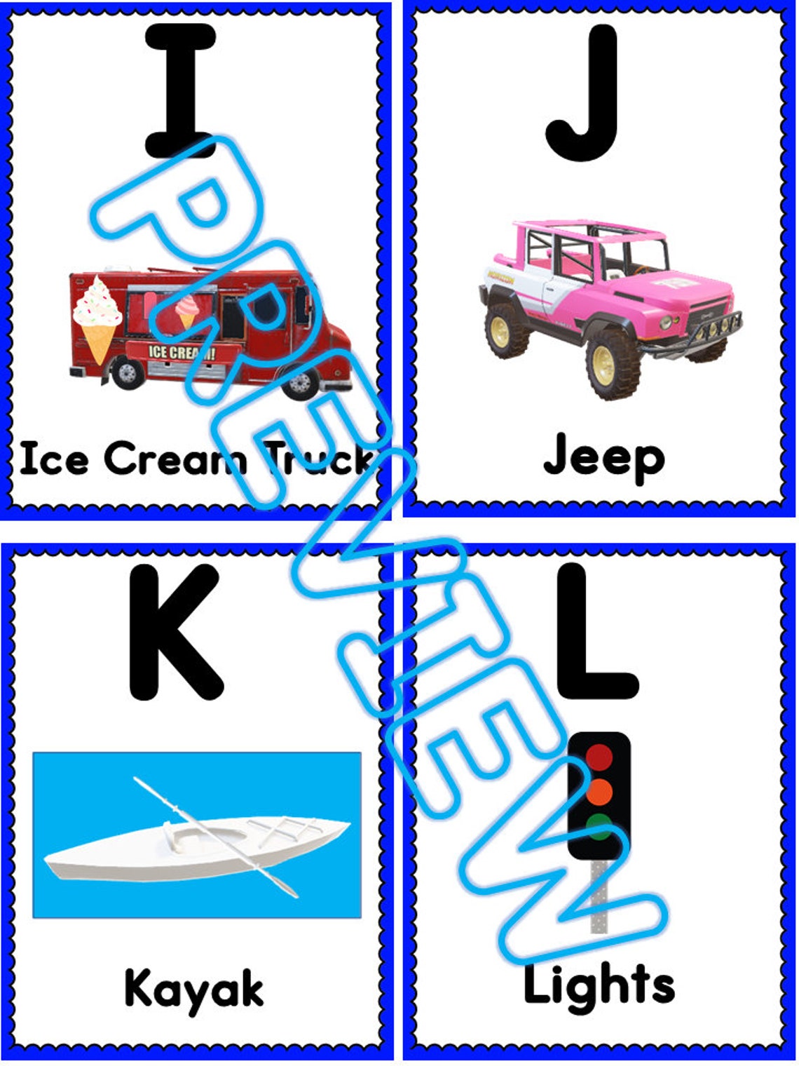Printable Alphabet Cards, Transportation Theme Alphabet, ABC Cards ...