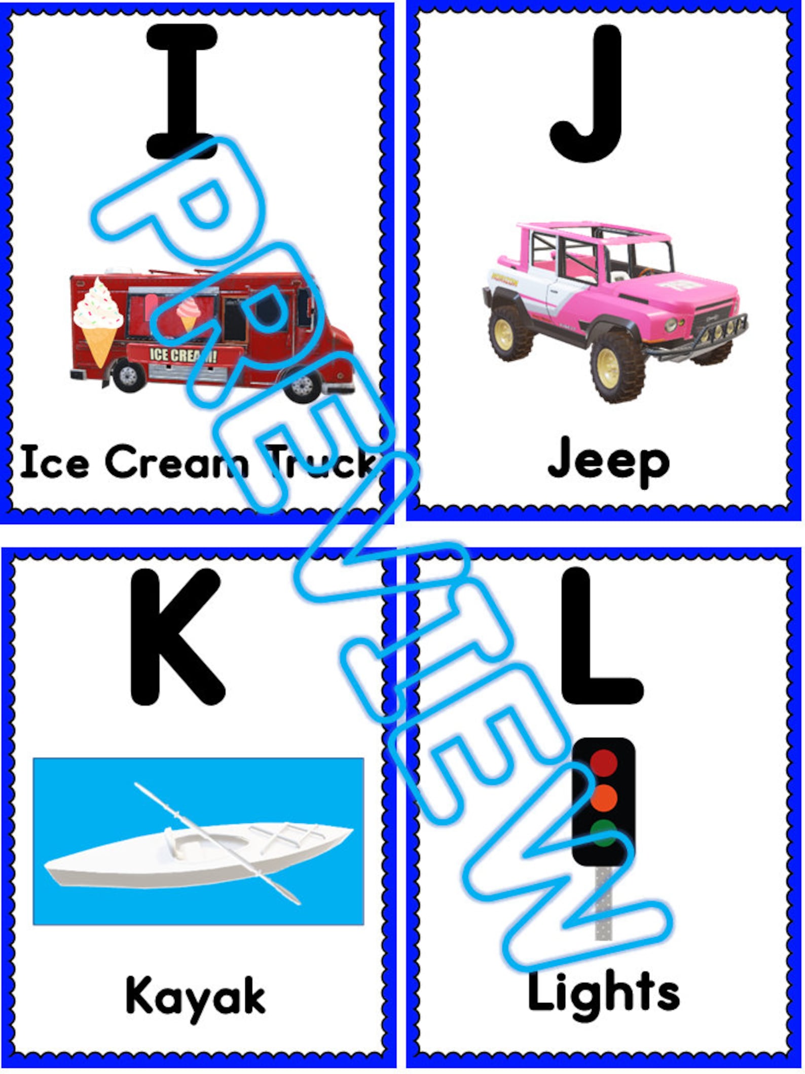 Printable Alphabet Cards, Transportation Theme Alphabet, ABC Cards ...
