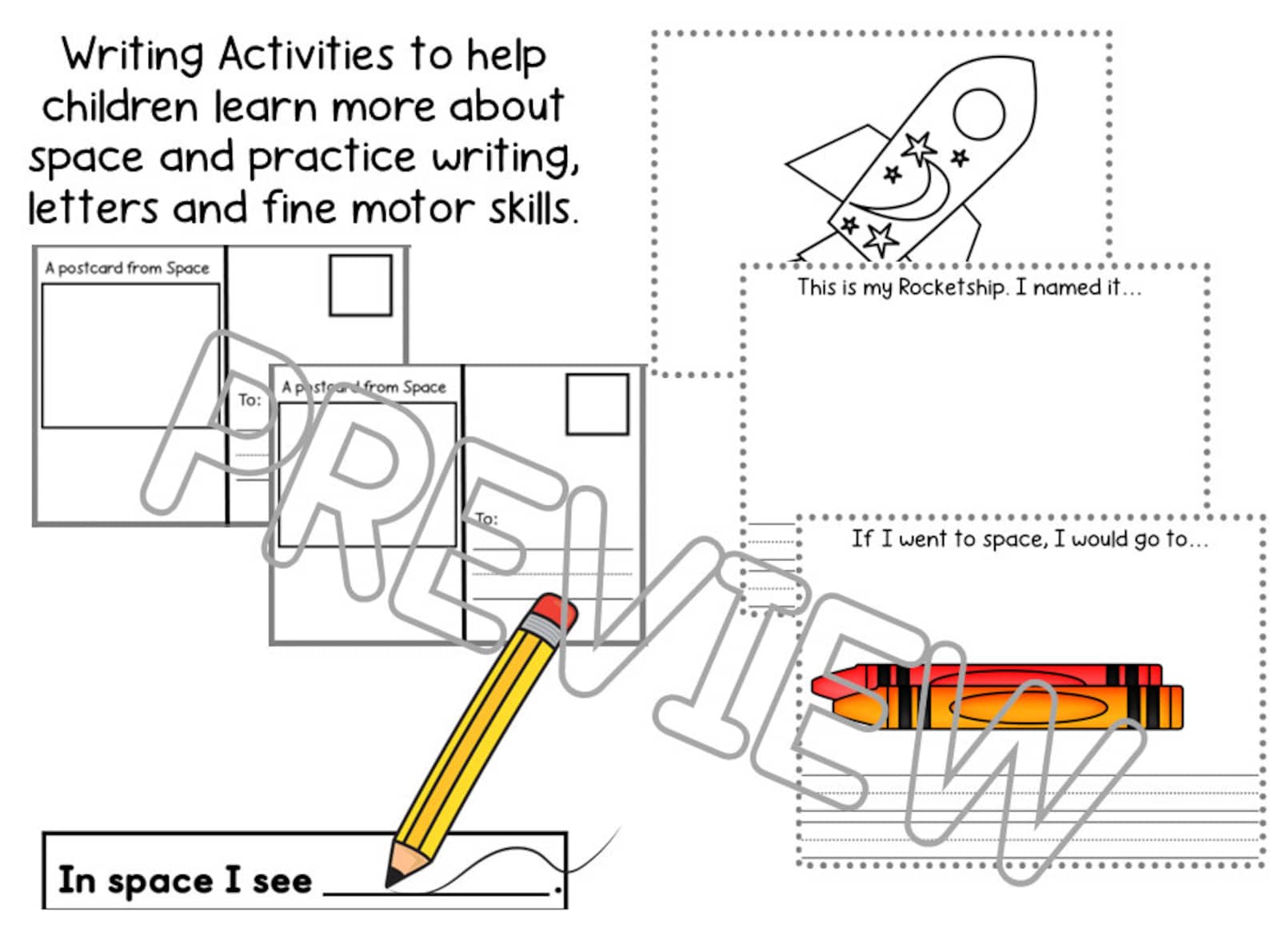 Space Theme Learning, Space Writing Center, Space Theme Preschool ...