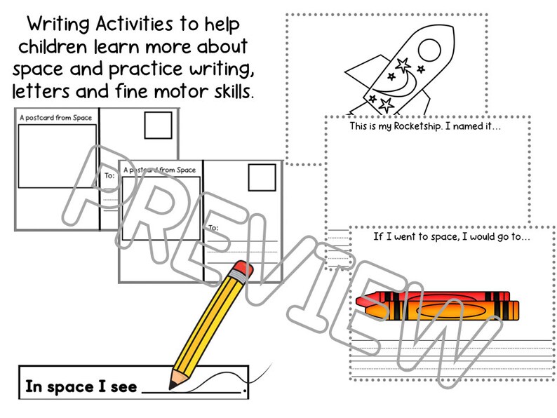Space Theme Learning, Space Writing Center, Space Theme Preschool ...