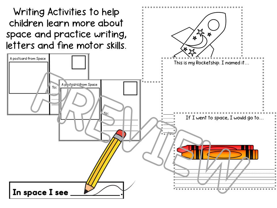 Space Theme Learning, Space Writing Center, Space Theme Preschool ...