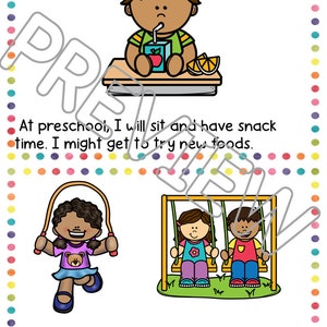 Starting Preschool Social Skills Story, Going to Preschool, First Day ...