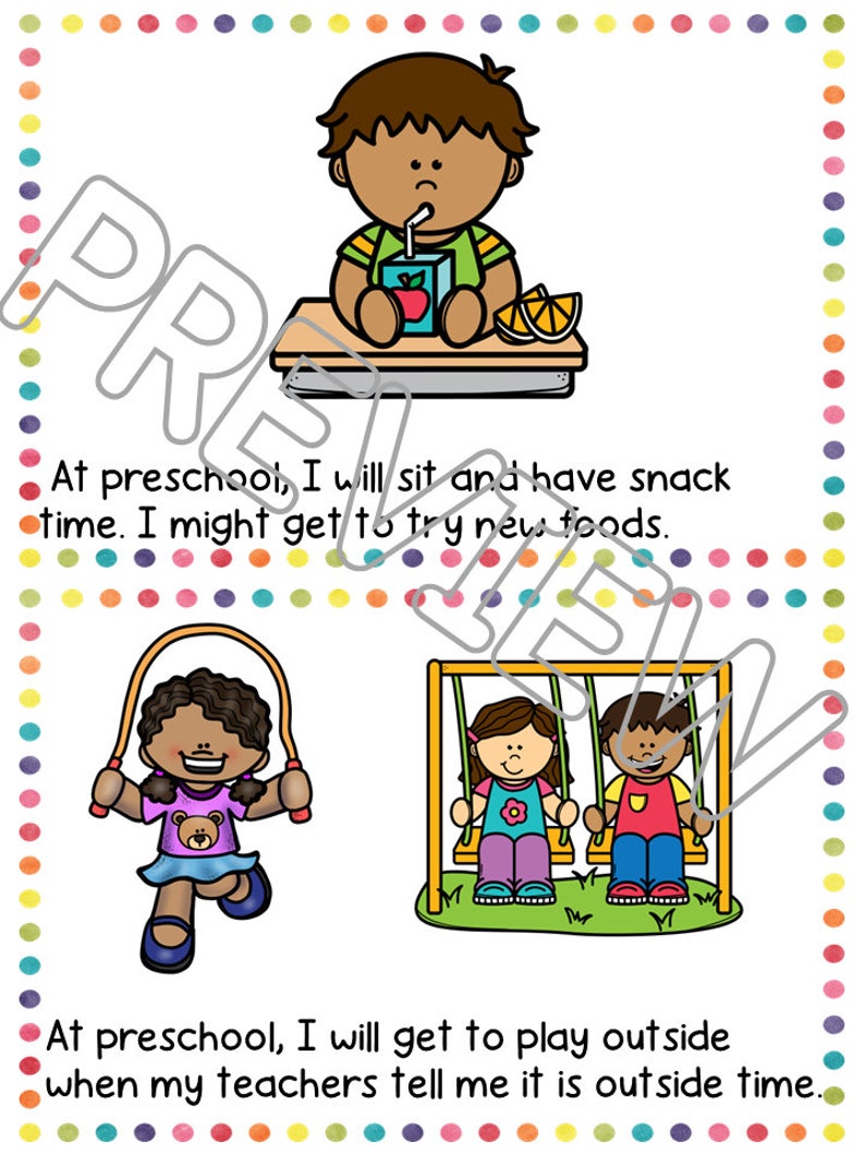 Starting Preschool Social Skills Story, Going to Preschool, First Day ...