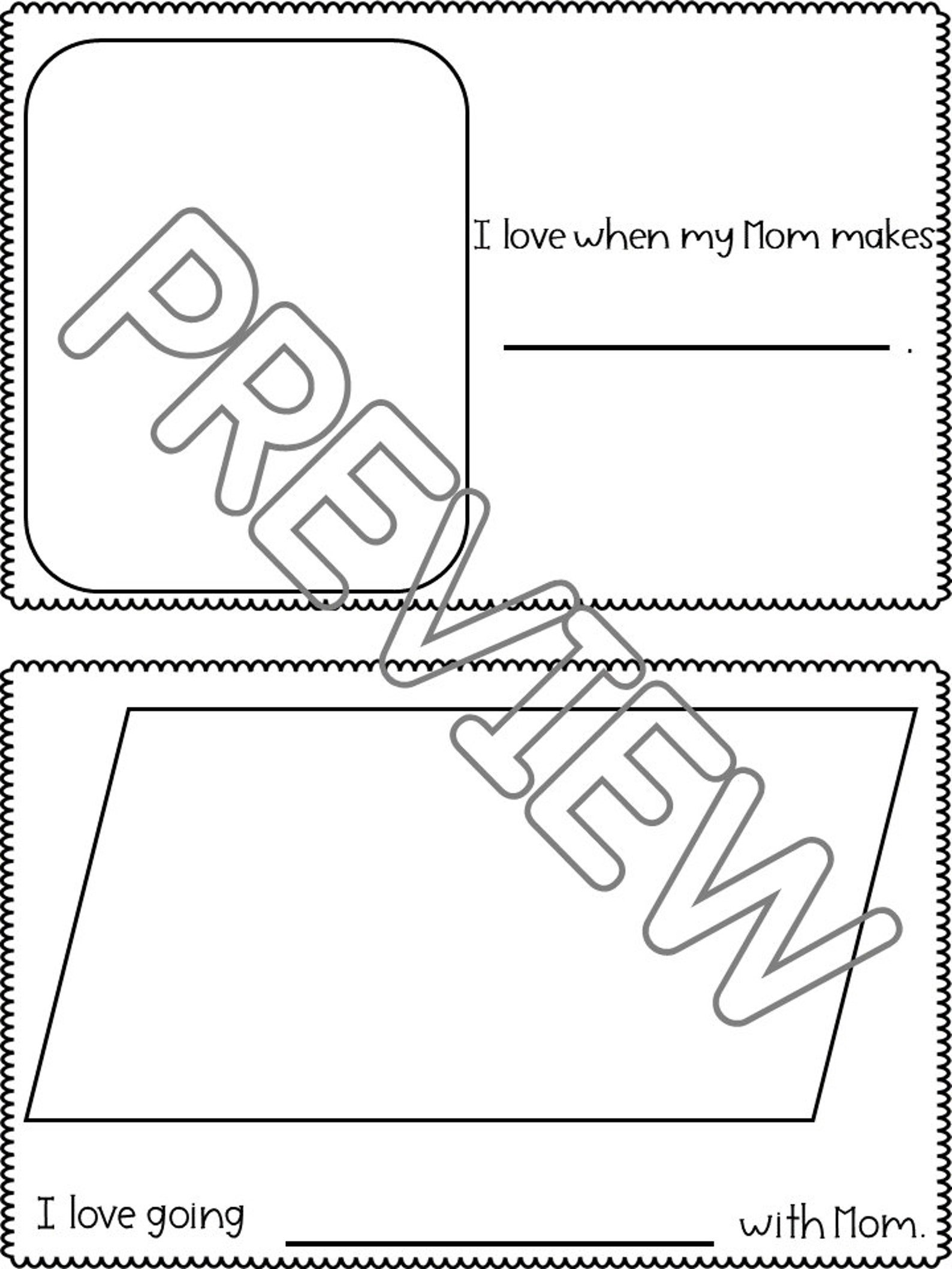 Printable Mother's Day Book, Preschool Mother's Day Project, Mother's ...