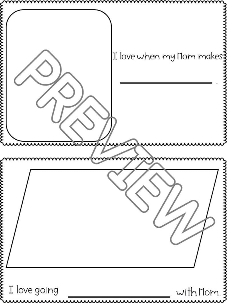 Printable Mother's Day Book, Preschool Mother's Day Project, Mother's ...