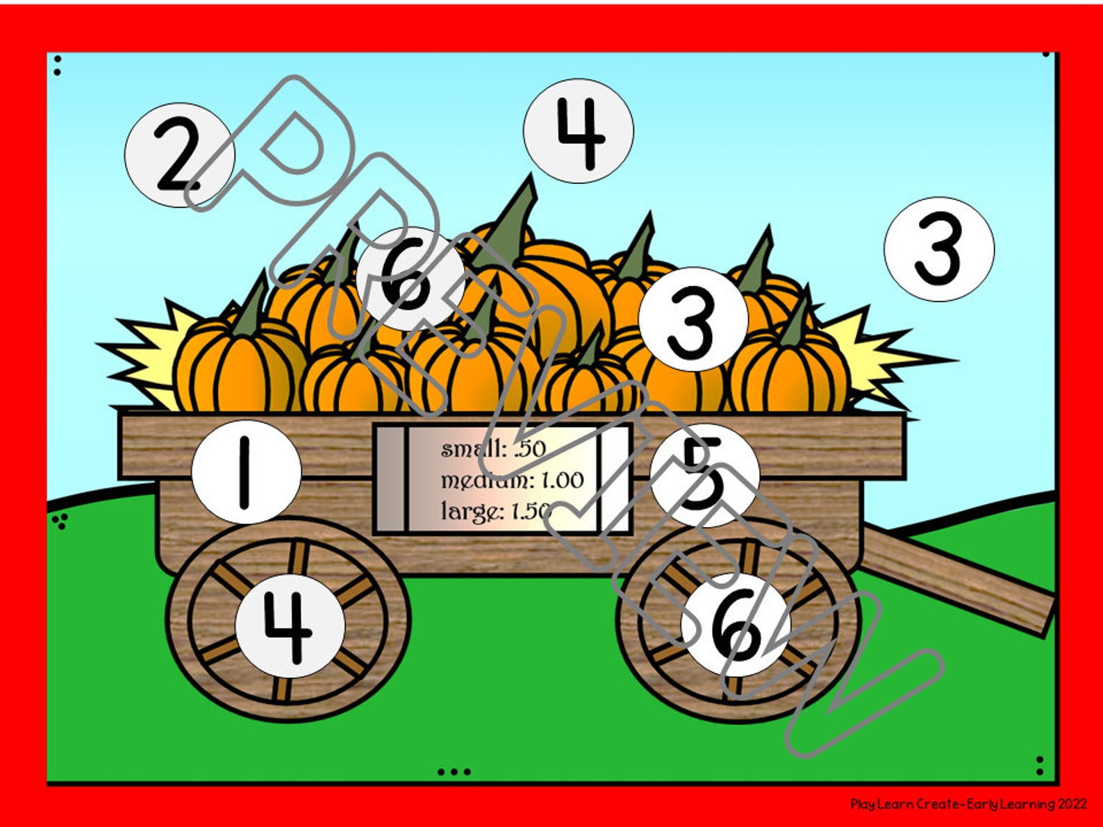 Fall Theme Math Game for Preschool, Roll and Cover Math Activity ...