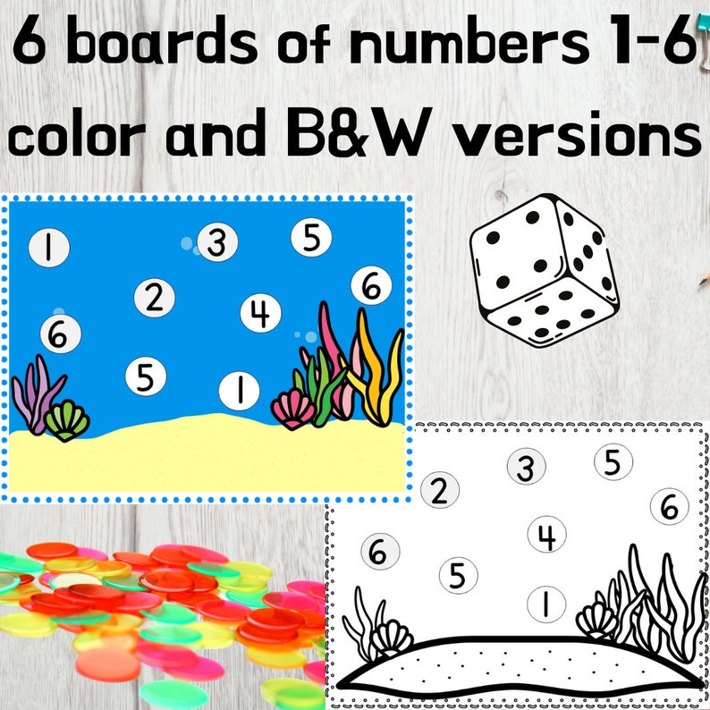 Ocean Theme Learning, Ocean Roll and Cover, Ocean Math, Ocean Preschool ...