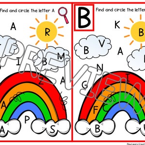Rainbow Theme Letter Hunt Activity, Rainbow Theme Preschool Center ...
