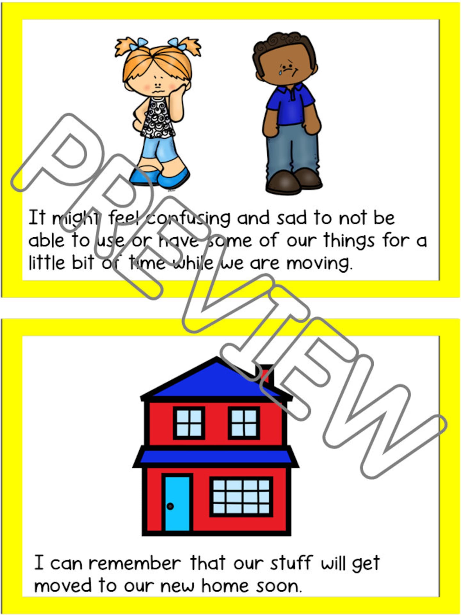 Moving Social Skills Story, Printable Social Story, New House Story ...