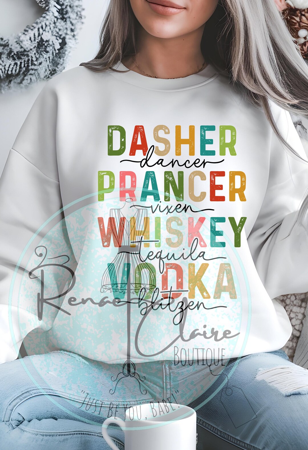 Dasher. Prancer, Whiskey, and Vodka PNG funny Christmas PNG - Etsy