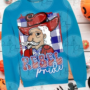 Hand Drawn Red and Blue Rebel Mascot PNG/PDF - Etsy