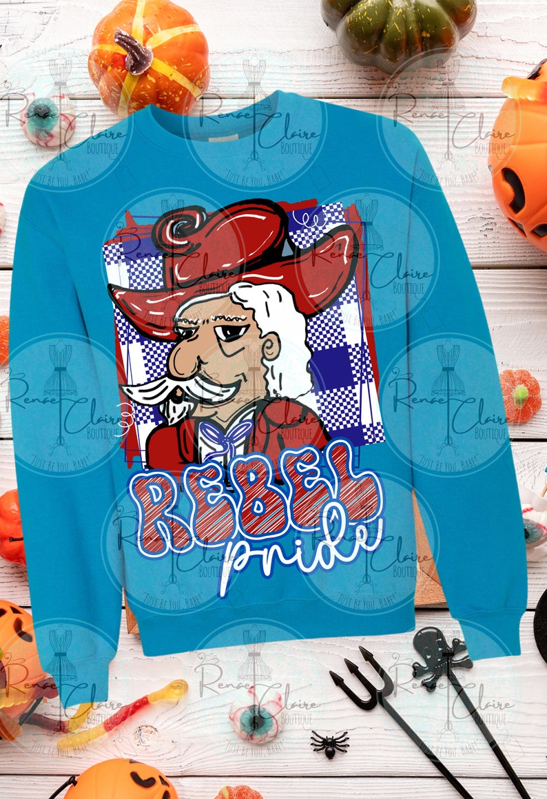 Hand Drawn Red and Blue Rebel Mascot PNG/PDF - Etsy