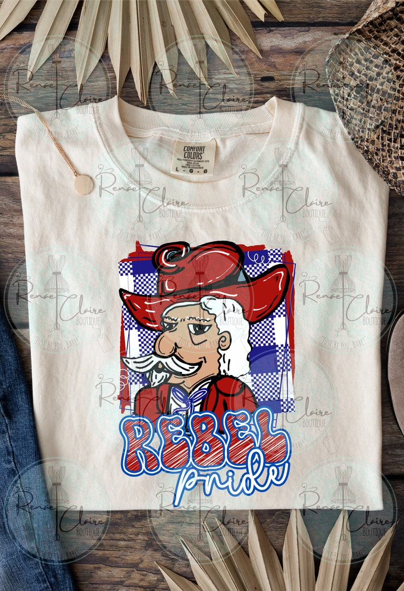 Hand Drawn Red and Blue Rebel Mascot PNG/PDF - Etsy