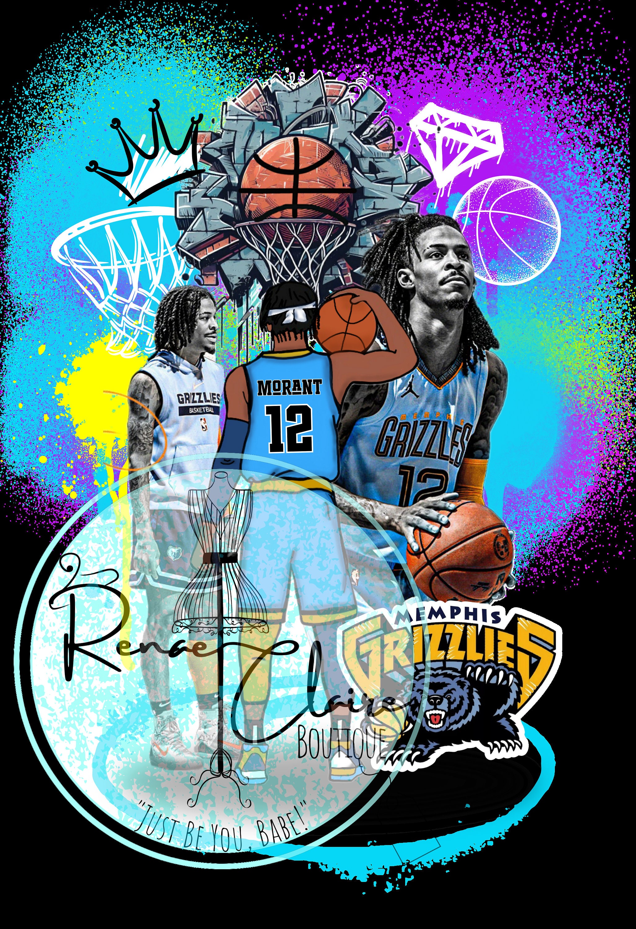 Ja Morant Grizzles Collage PNG - Etsy