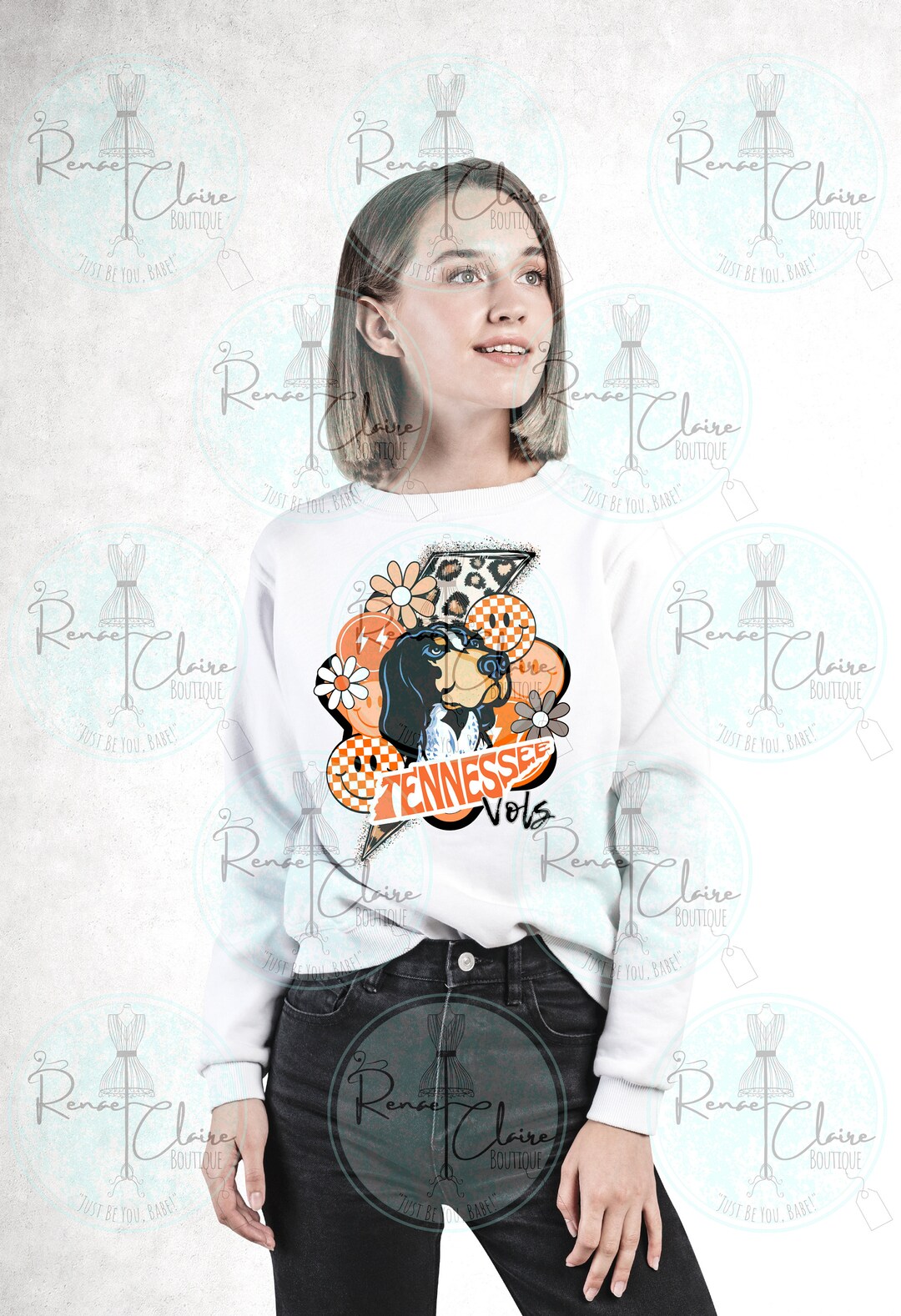 Vols Retro Smokey Lightning Bolt Flower Child - Etsy
