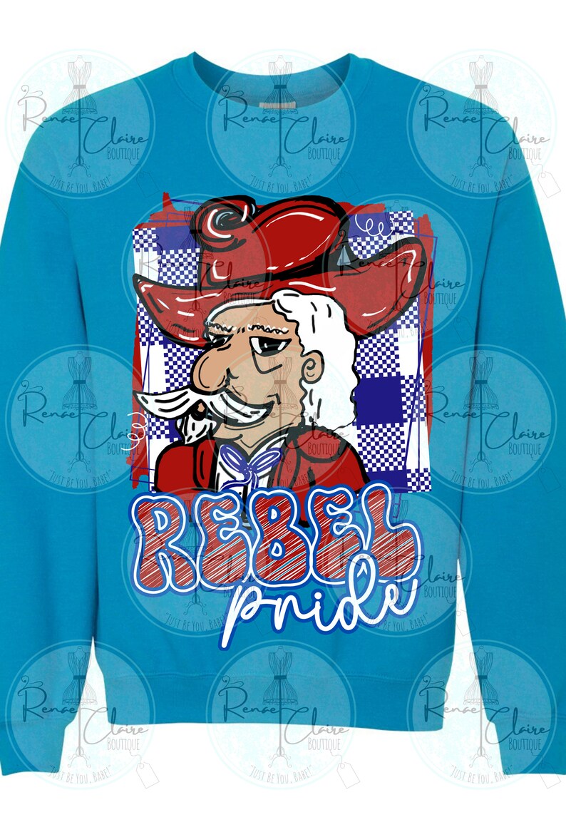 Hand Drawn Red and Blue Rebel Mascot PNG/PDF - Etsy