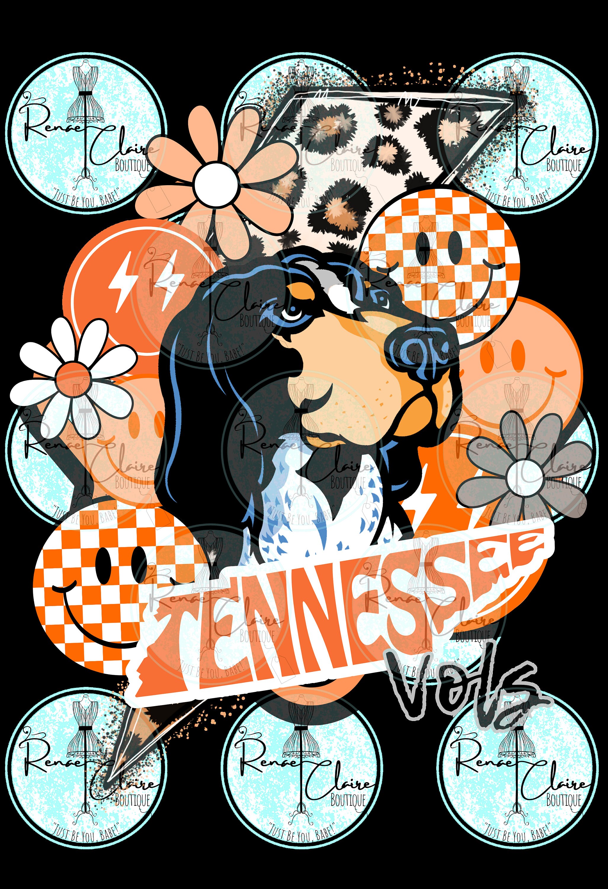 Vols Retro Smokey Lightning Bolt Flower Child - Etsy
