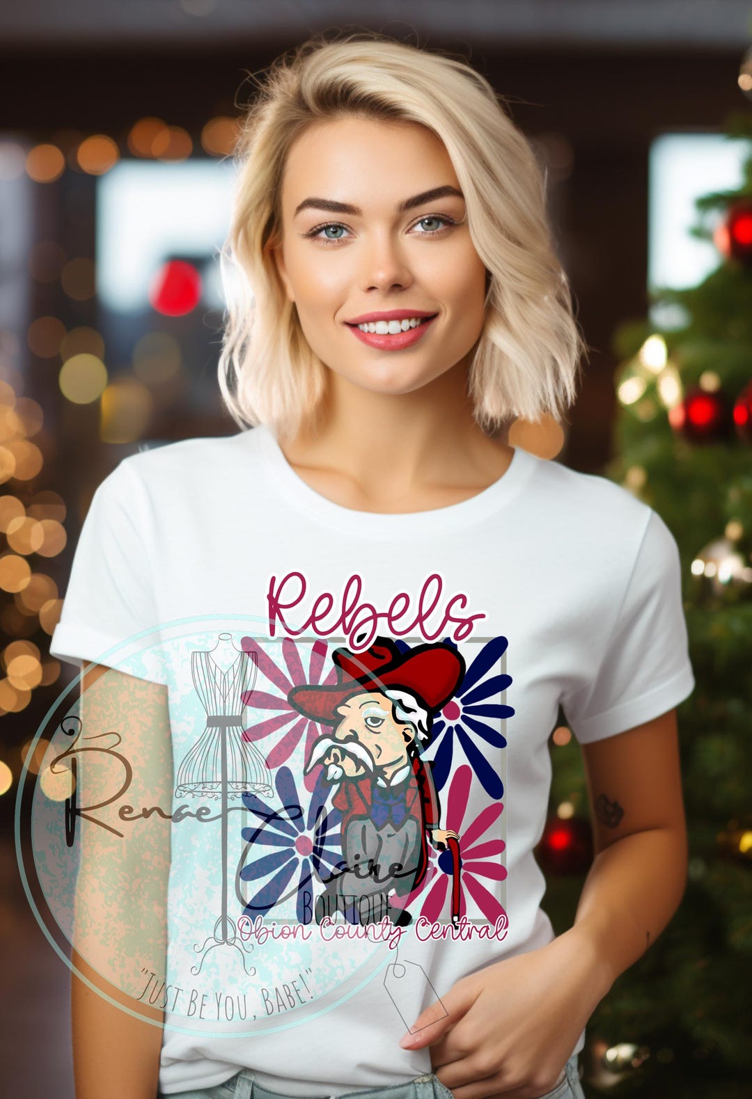 Rebel Mascot Floral School Spirit Design PNG - Etsy