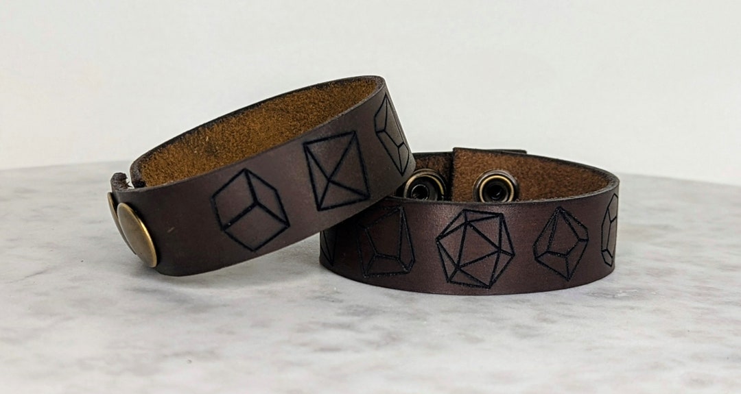Dnd Dice Leather Cuff Bracelet - Etsy