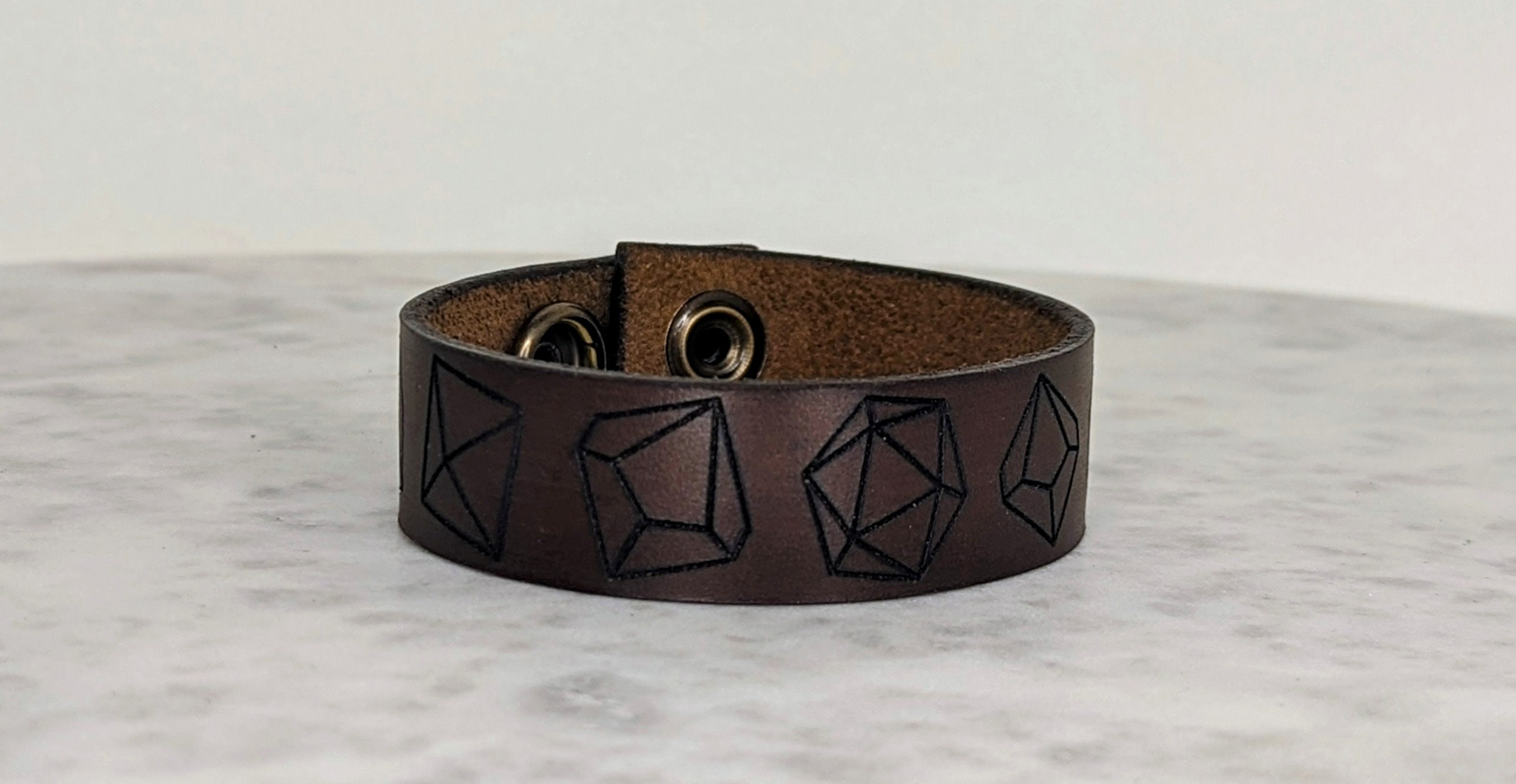 Dnd Dice Leather Cuff Bracelet - Etsy