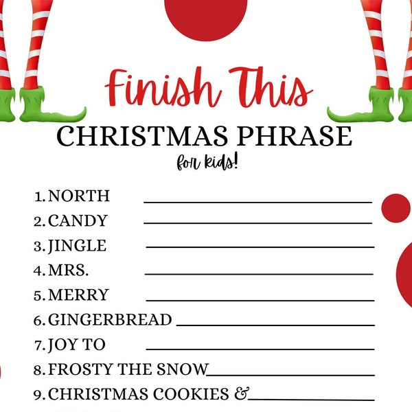 Printable Group Christmas Game, Holiday Party Game, Christmas Activity ...