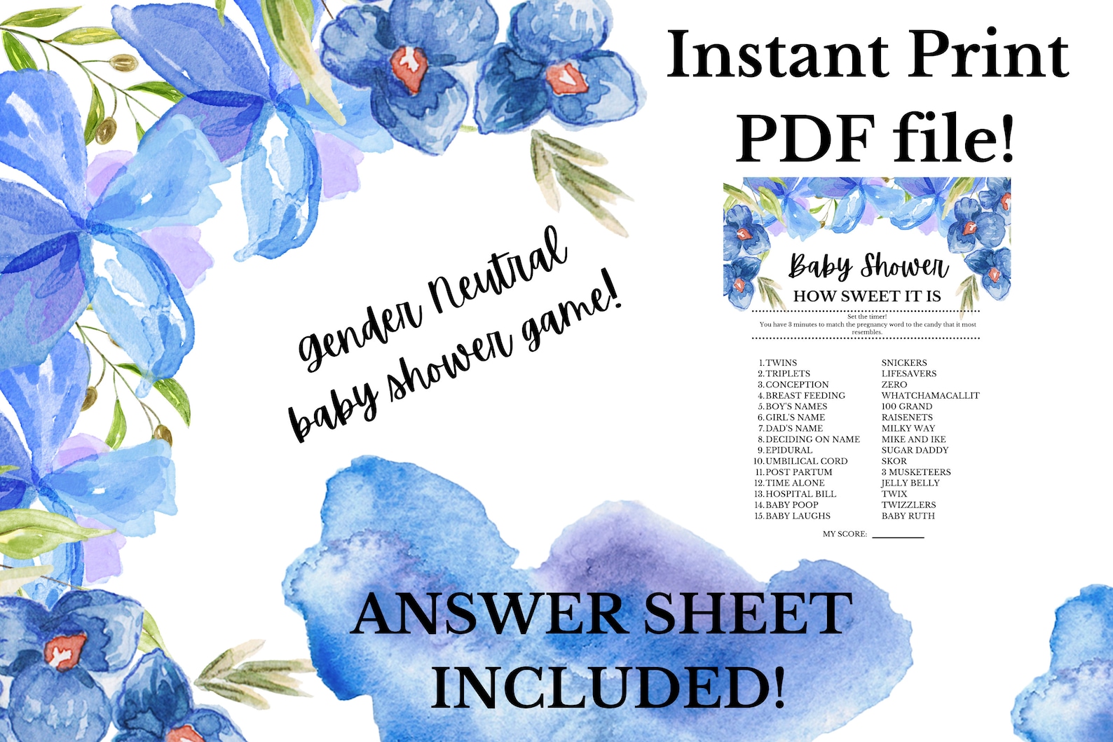 Fillable Baby Shower Game Gender Neutral Baby Shower Game - Etsy