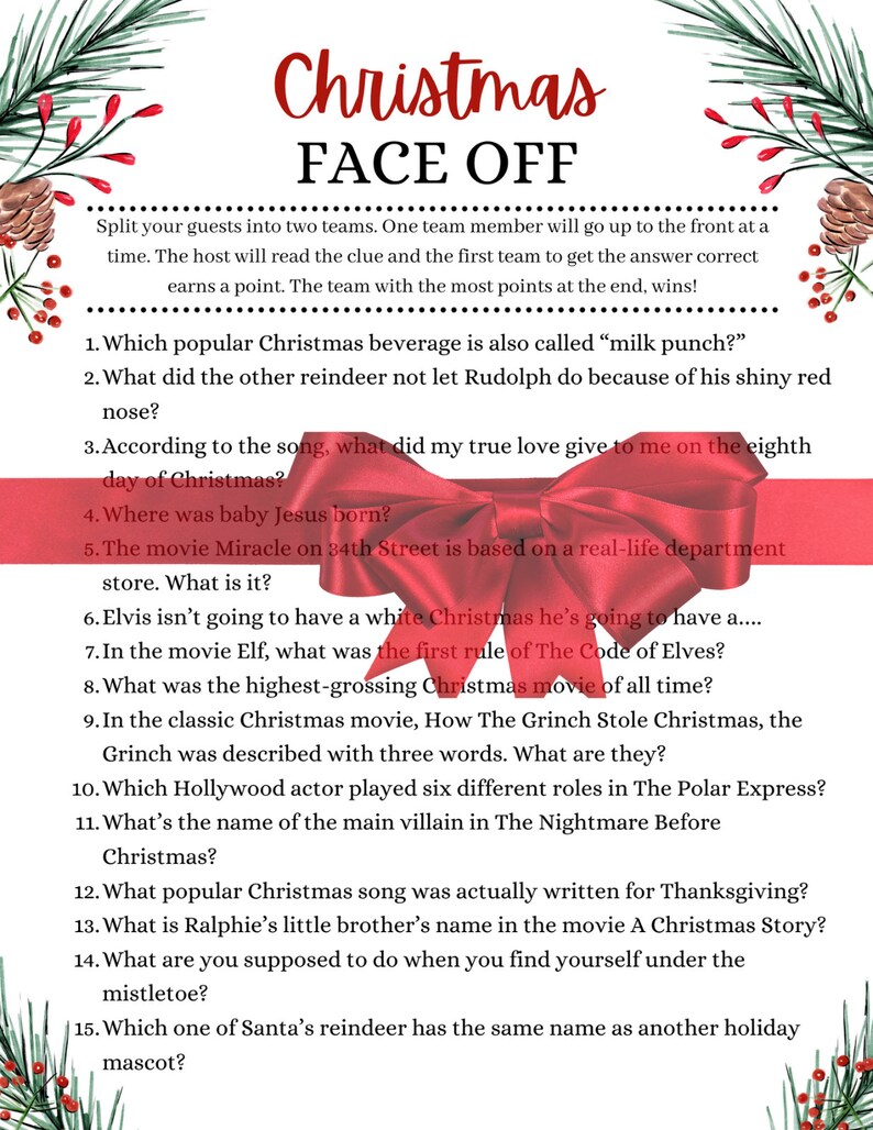 Printable Christmas Trivia Group Game 2023, Company Work Party Games ...