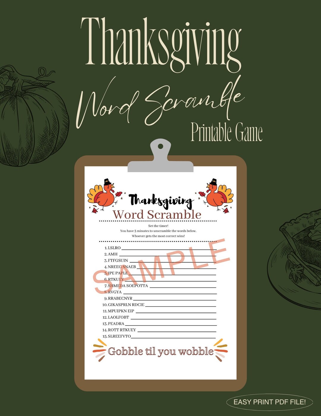 Thanksgiving Trivia Game Printable, Thanksgiving Placemat, Thanksgiving ...