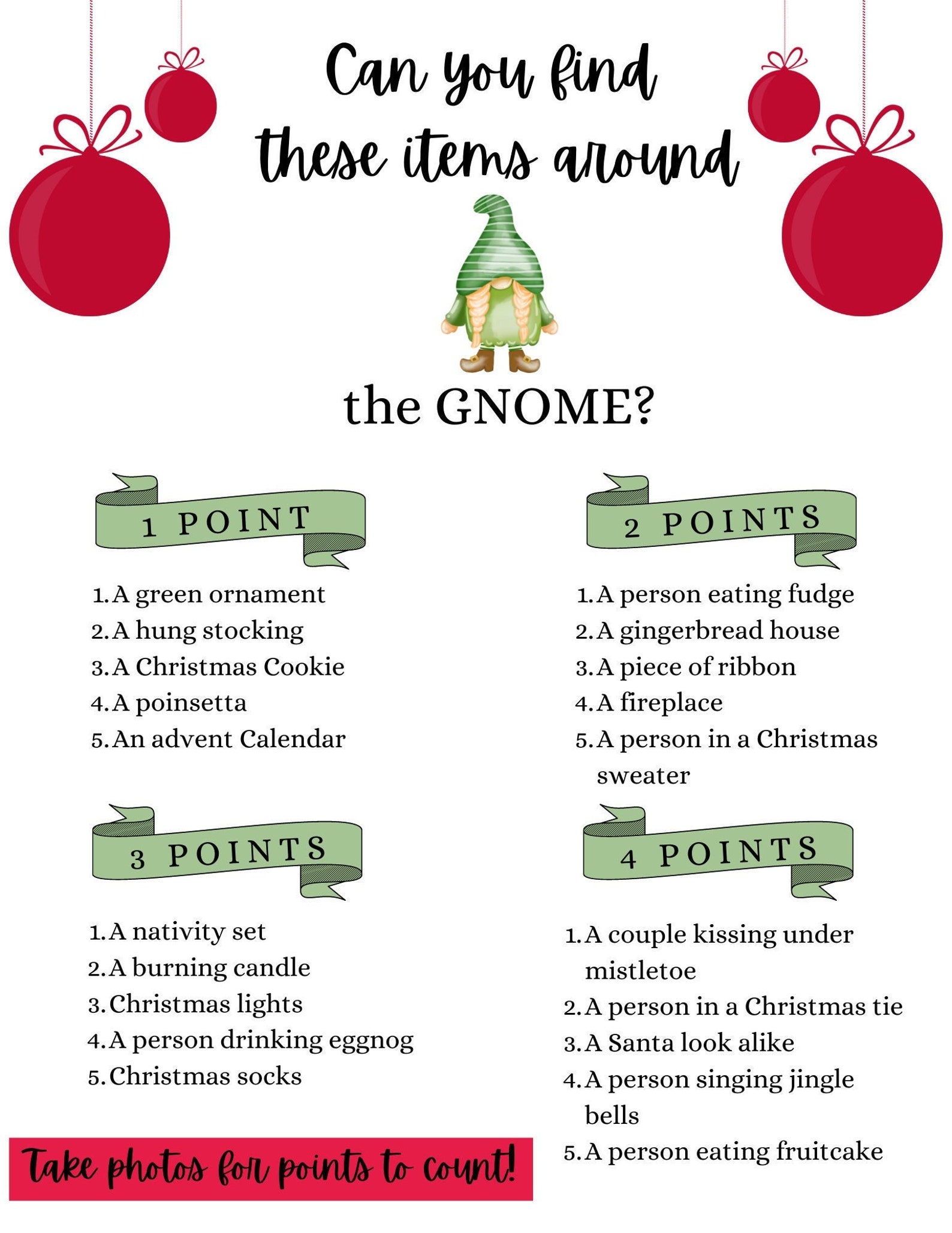 Christmas Party Printable Trivia Game, Scavenger Hunt for Groups ...